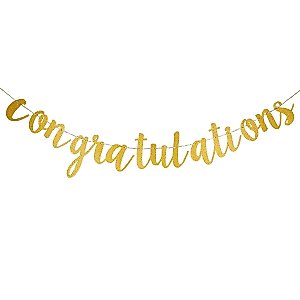 Congratulations Banner Gold Glitter Congratulations Graduation Banner Congratulations Banner Graduation 2024 Congratulations Graduation Party Decorations for College Graduation Party Decorations 2024
