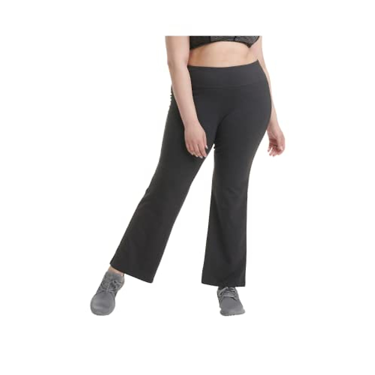 Spalding Women's Misses Activewear High Waisted Bootleg Yoga Pant Grey