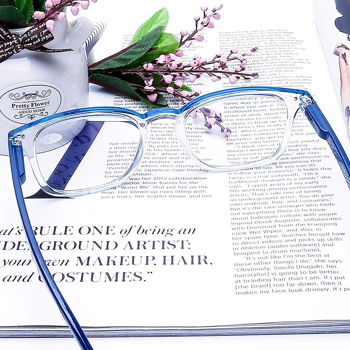 AQWANO Computer Reading Glasses Blue Light Blocking, Quality Clear Readers for Women Men Anti Glare Filter UV Ray Filter with Spring Hinge, 2.0