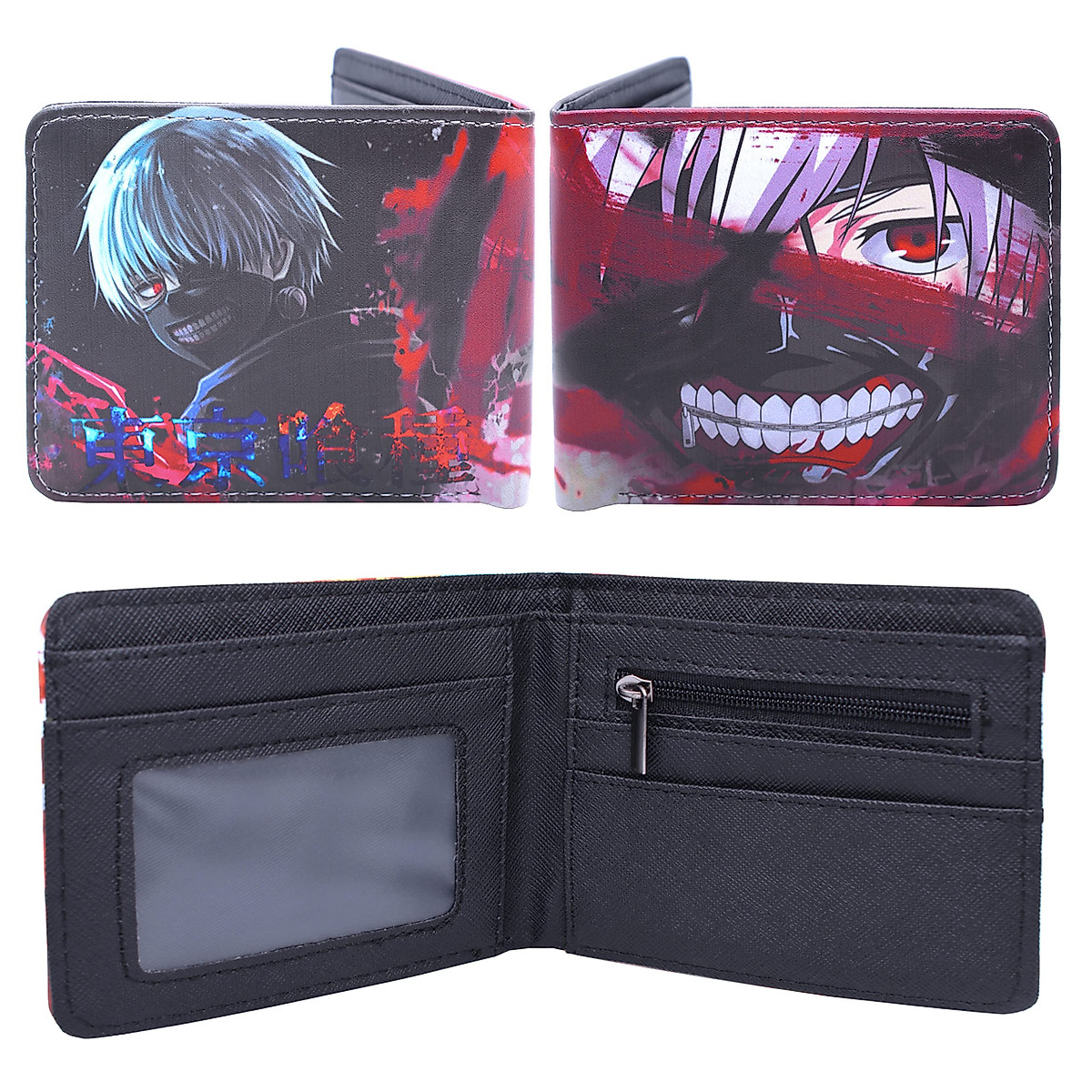 Amatensu Anime Characters Juzo Suzuya wallet Touka Kirishima wallet Ken Kaneki wallet H