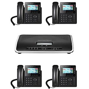 Grandstream UCM6204 IP PBX with 4 FXO + GXP2170 4-UNITS IP Phone