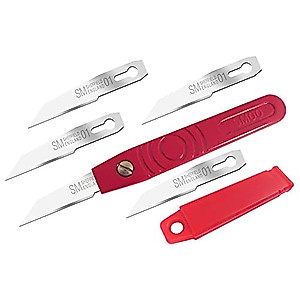 Swann Morton Dovetail Marking Knife, Craft Knife, Thin Blade, Cast Iron Handle, Fixed Blade, 5 Extra Blades, Swann Morton SM00
