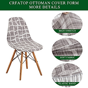CRFATOP Printed Mid Century Modern Dining Chair Slipcovers Stretch Shell Chair Cover Lounge Armless Chair Cover for Kitchen, Office, Dining Room and Living Room, Set of 2,03