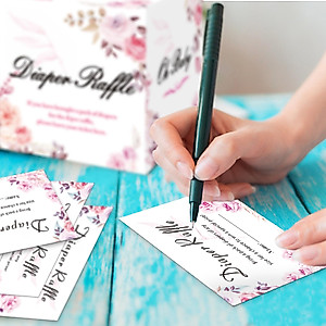 OLOUTAB Baby Shower Games,Diaper Raffle Box for Baby Shower,50 Diaper Raffle Tickets,Raffle Prizes,Diaper Raffle Sign,Thick Cardboard