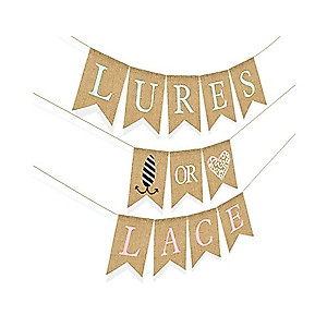 Baby Shower Banner Lures OR LACE Banner Burlap Banner for Baby Shower Party Garland Photo Booth Props Decoration Favor