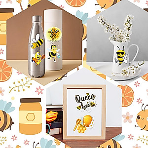 6 Sheets Bee Rub On Transfers for Crafts, 5.5 x 4 Inch Rub On Transfers Stickers, Bee Rub-On Transfers Decals for DIY Wood Paper Water Bottle (Bee)