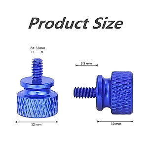 YATENG 10-pcs Anodized Aluminum Computer Case Thumbscrews (6-32 Thread) for Computer Cover/Power Supply/PCI Slots/Hard Drives DIY Personality Modification & beautification (Royal Blue)