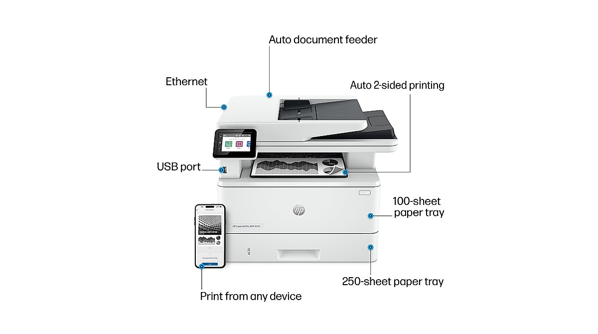 HP LaserJet Pro MFP 4101fdn Printer - Fast & Reliable