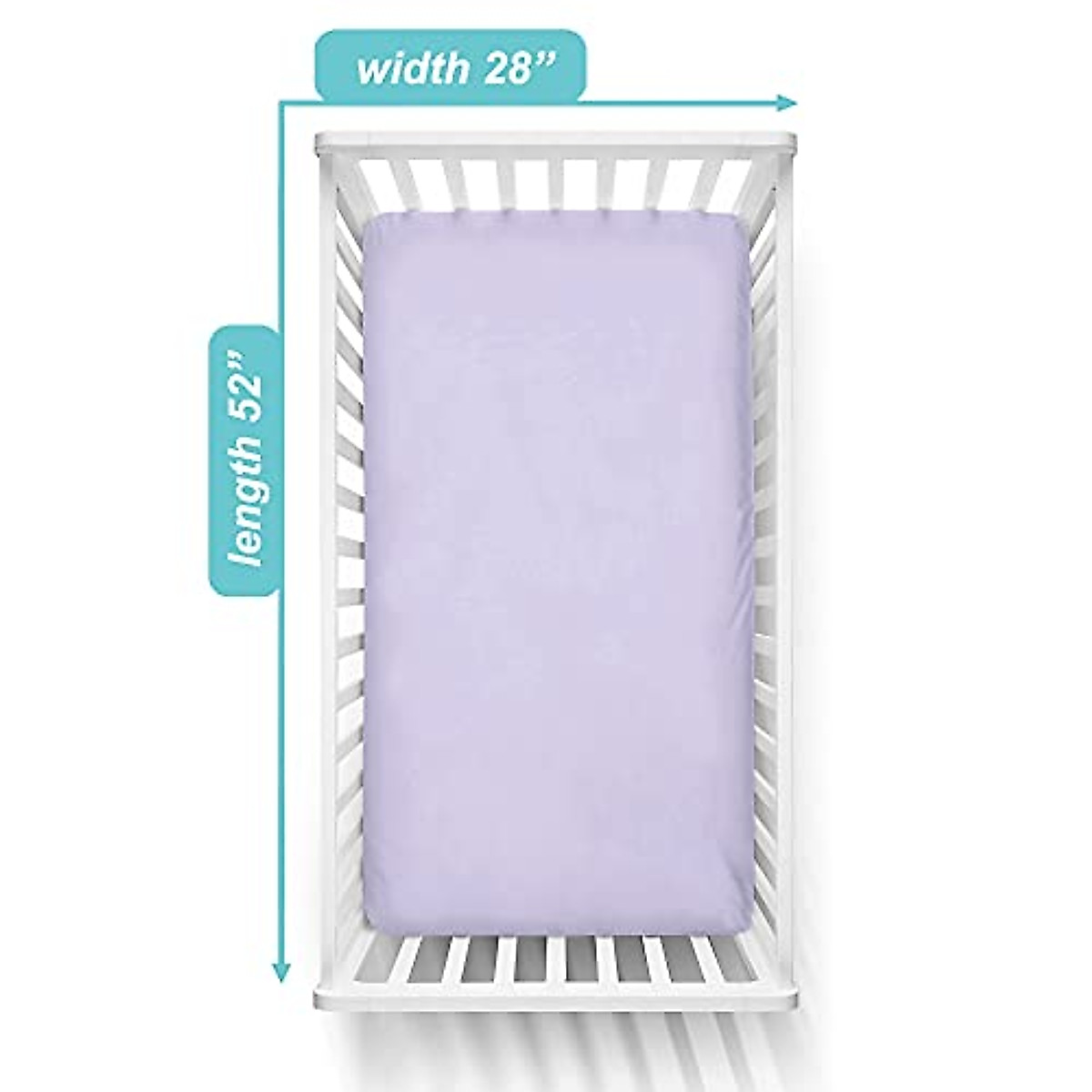 American Baby Company Supreme Fitted Crib Sheet 28" x 52", Enhanced Thickness for Soft, Breathable Neutral 100% Cotton Jersey Comfort, Lavender, for Boys and Girls