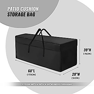 PATERIC Outdoor Cushion Bag 48 Inch Large Patio Cushion Storage Bag for Outdoor Furniture Waterproof Garden Pillow Seat Pads Protective Cover