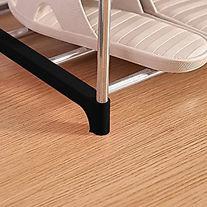 Daofako 3 Tiers Small Shoe Rack .Stackable Shoe Shelf Storage Organizer for Entryway Hallway Closet Bathroom Living Room (Black)