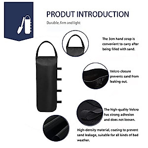 IALNAI 112 LBS Canopy Weights Sand Bags for Canopy Outdoor Advertising Tent Sunshade Fixed Windproof Pop up Canopy Tent（No Sand） 4-Pack Black