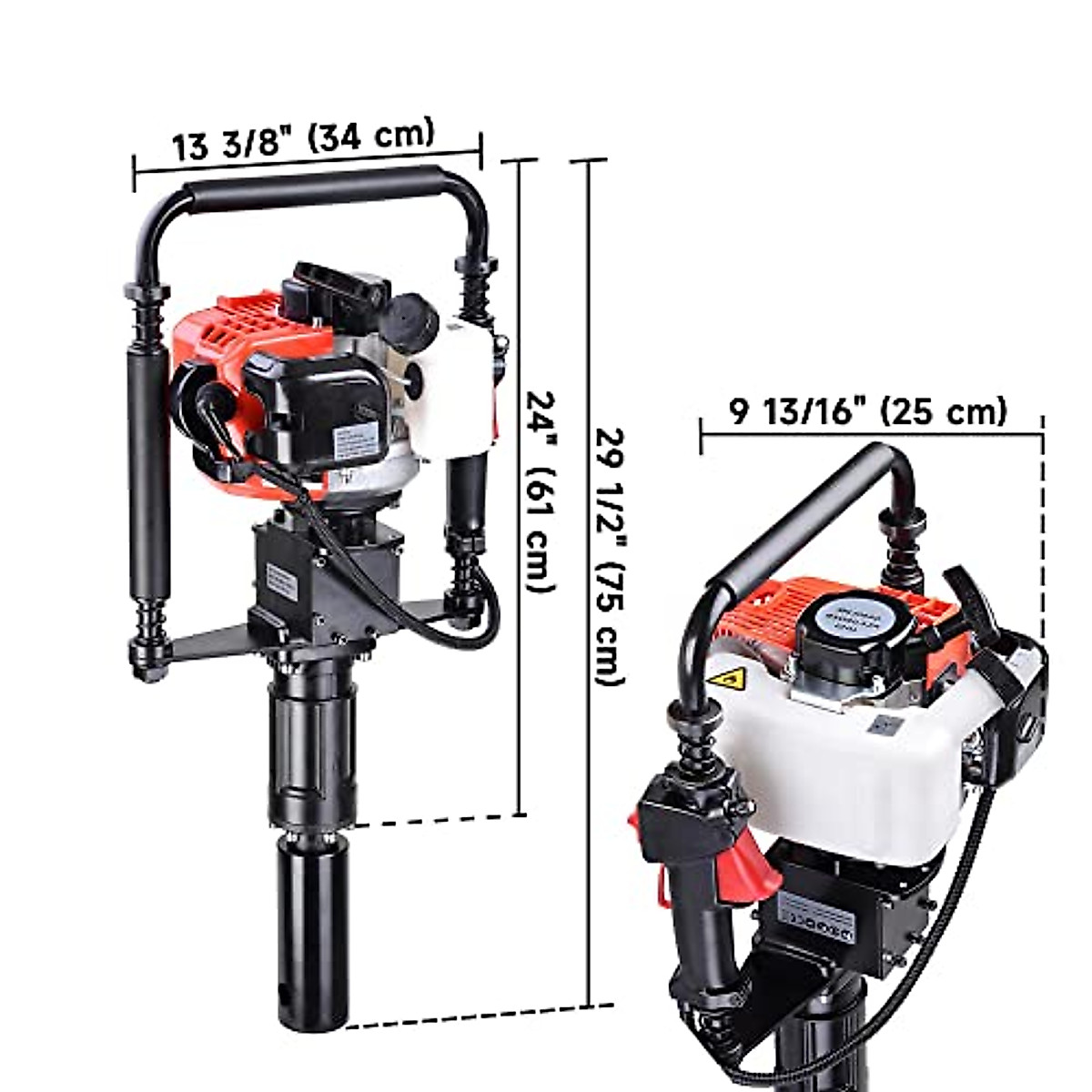 Yescom 900W 2 Stroke T Post Driver 32.7CC Gas Powered Portable Fence Pile Hammer Gasoline Motor Pile Driver with Piling Head Tools EPA Engine