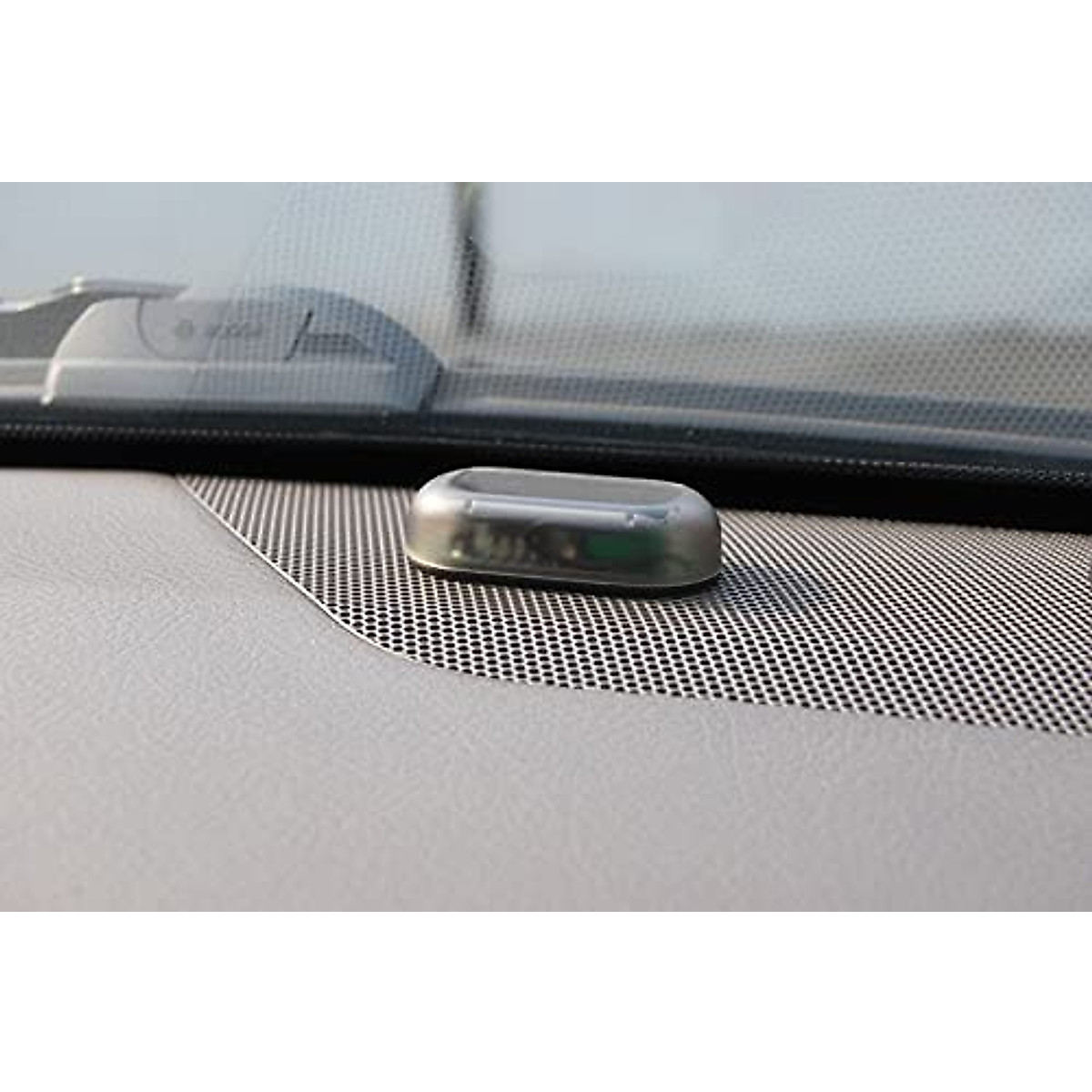 HUWUFUN 2pcs Car Solar Power Alarm Warning System Anti-Theft LED Flashing Security Light Fake Lamp Flash Blinking Lamp with USB Port(Blue+Red)