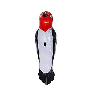 Woodpecker Tree Ornament Decoy Plastic & Metal Decorative Deterrent & Repeller- Easy to Mount-House, Tree or Gift 9" Tall
