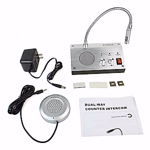 Higoo ZDL-9908 Bank/Office/Store/Station Counter Window Intercom System, Dual-Way Intercommunication Microphone, Interphone System