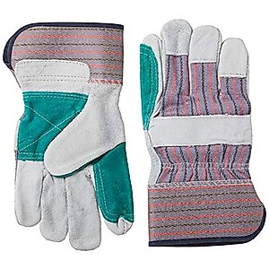 Custom Leathercraft2049B Work Gloves with Double Leather Palm and Safety Cuff, 12 Pair