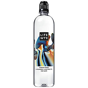 LIFEWTR Premium Purified Water, pH Balanced with Electrolytes, 100% recycled plastic bottles, 23.7 Fl Oz Flip Cap Bottles, 700 mL (Pack of 12)