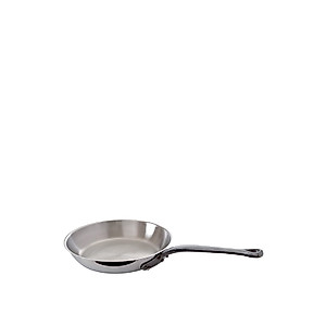 Mauviel M'COOK CI Stainless Steel Frying Pan With Cast Iron Handle, 10.2-In, Made In France