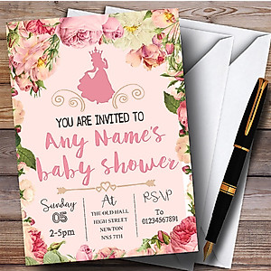 Pink Roses Princess Invitations Baby Shower Invitations