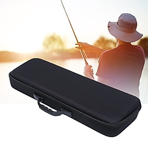 Alomejor Fishing Rod Case EVA Shockproof Hard Shell Fishing Pole Reel Gear Storage Bags Organizer Fishing Tackle Box