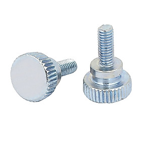 10 Pcs Galvanized Flat Knurled Head Fully Threaded Thumb Screws Bolts Fastener,Thumbscrew Threaded Knurled Grip Knobs Thumb Screw,Vesa Screws, Monitor Mount Screws for TV and Monitor Mount(M4x30mm)