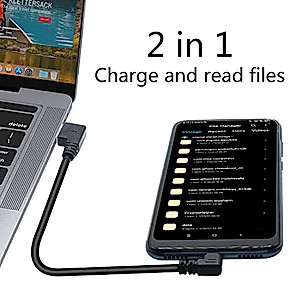 Short Micro USB Power Cable,25cm 90 Degree Left Angle USB 2.0 A Male to Micro USB Male Charging and The Data Transfer,for Phone and Dash Cam,Camera,etc,Micro USB Port Use(2Pcs)