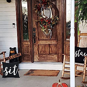 BOYSUM Patio Garden Lumbar Pillow Covers Decorative Waterproof Throw Pillow Case Pack of 4 Cushion Cover for Outdoor Home Furniture Black, 12x20 Inch (20''x20'')