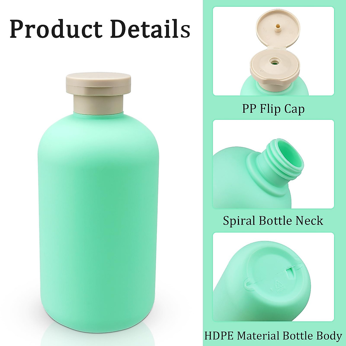 Wowang Shampoo and Conditioner Bottles 16.9oz 2 Pack Travel Bottles for Toiletries