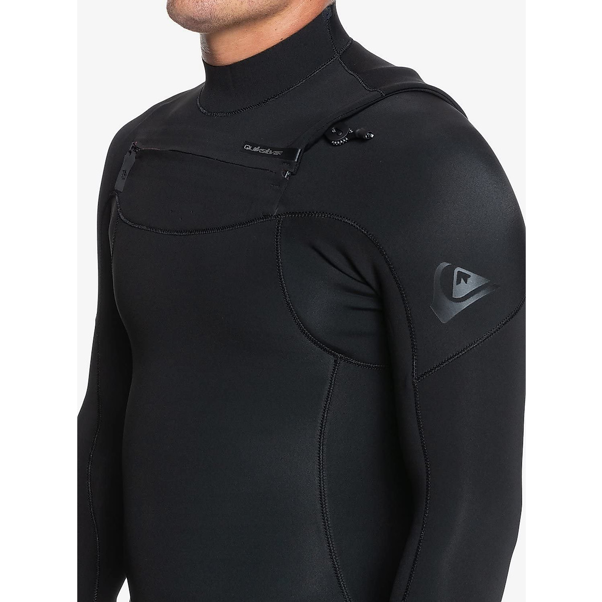 Quiksilver Mens 5/4/3 Sessions Chest Zip Wetsuit - Black | Medium