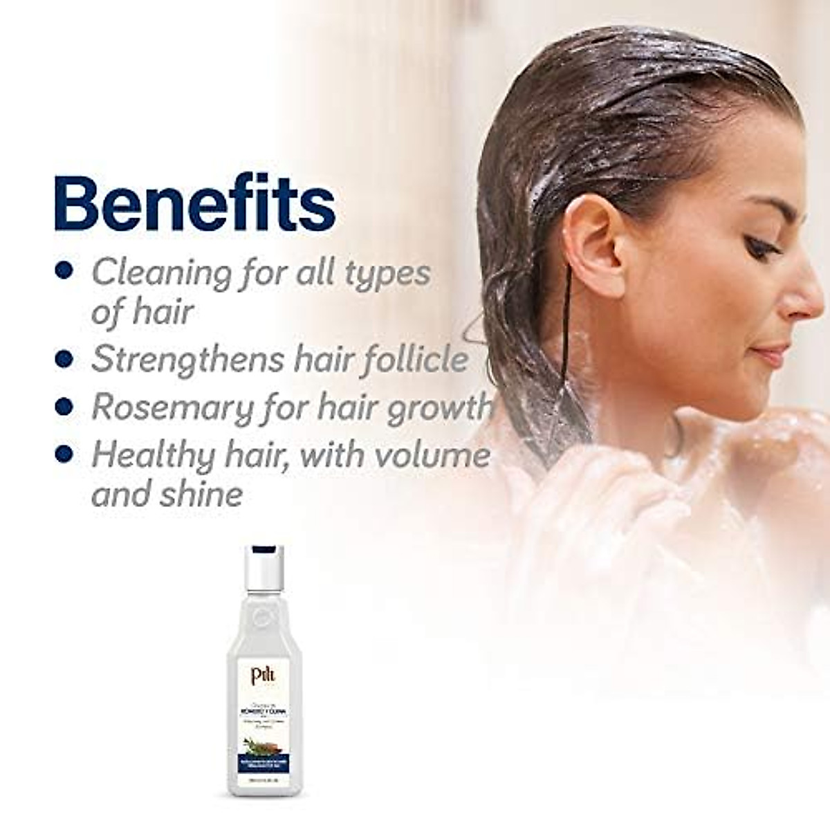 Pili Natural Rosemary and Quinine Shampoo - Strengthens Hair Follicles, Promotes Scalp Health & Hair Growth. 8.4 fl. oz.