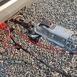 Malloryx 6' Breakaway Trailer Cable Trailer Brake Cable RV Stainless Steel Spring Towing Coiled Wire Safety Straps Ground Clip,for Breakaway Switch