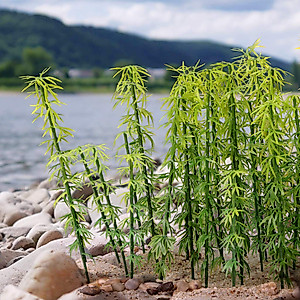 120 PCS Model Bamboo Trees, Woohome 5 Size Green Plastic Bamboo Trees for Home Decoration, Miniature Landscape, Landform Diorama Project (2.4 inch – 5.9inch)