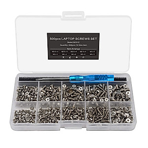 Mcsher 500pcs Laptop Notebook Screws Set for IBM HP Dell Lenovo Samsung Sony Toshiba Acer Gateway Screw Assortment Kit with Screwdriver - Silver