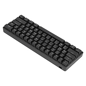 Kafuty-1 STK61 PBT Wireless Gaming Keyboard, 61 Keys LED Backlight Rechargeable Mechanical Keyboard, USB C Bluetooth Keyboard, for Win 2000/XP/VISTA/7/8/10/Linux/OS X(Black Tea Shaft)