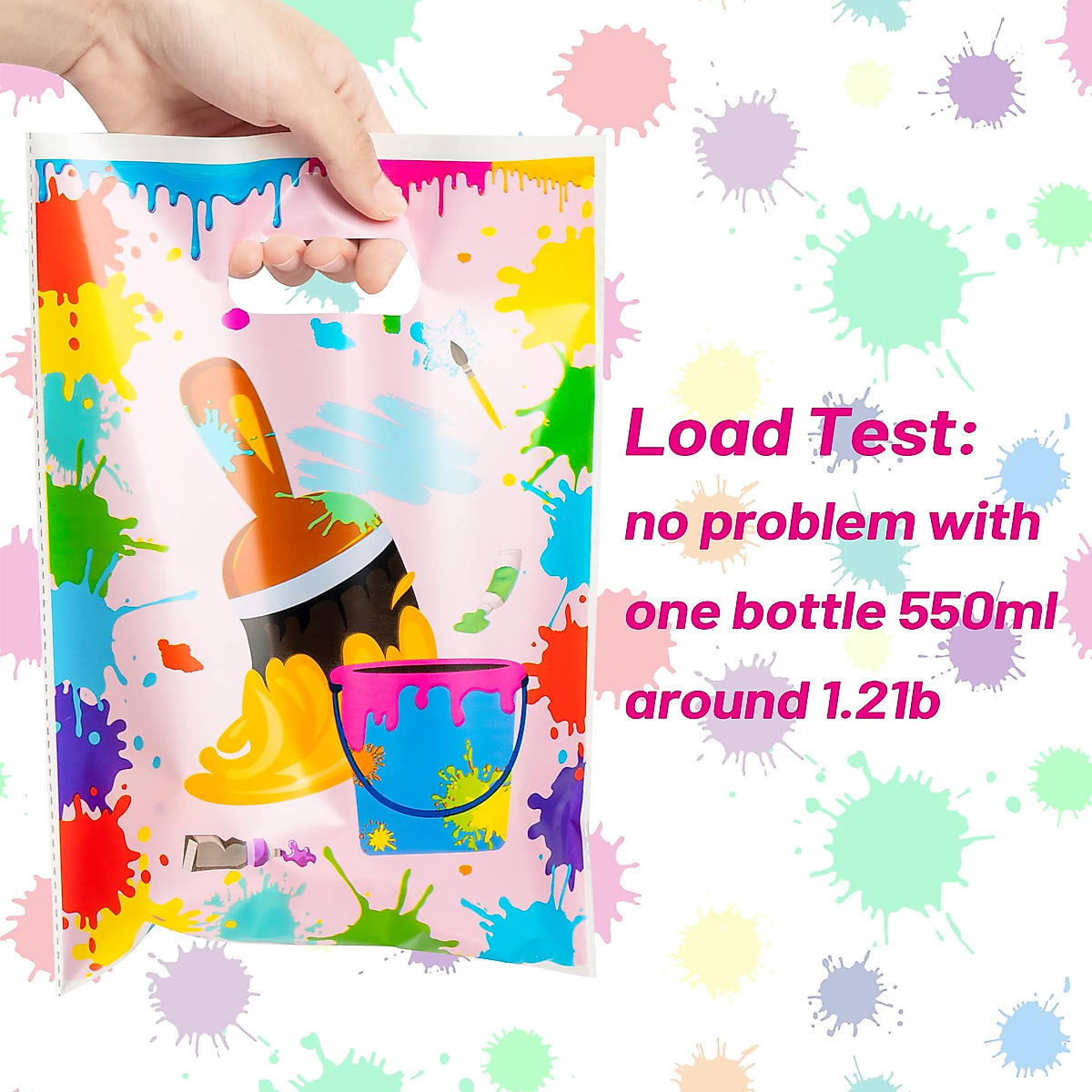 50Pcs Art Paint Party Favors Bags Art Theme Birthday Goody Candy Treat Bags Creative Artist Painting Plastic Gifts Party Decor Party Favor Supplies for Kids