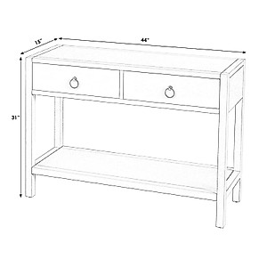 BOWERY HILL Modern 44" Two Drawer Wood Console Table - White