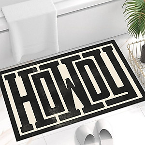 GUBIYU Funny Black Beige Preppy Howdy Door Mat Welcome Rug,23.6"x35.4" Decorative Home Indoor Front Porch Door Mat,Black Trendy Stuff Howdy Preppy Room Boys Room College Dorm Welcome Mat Decor