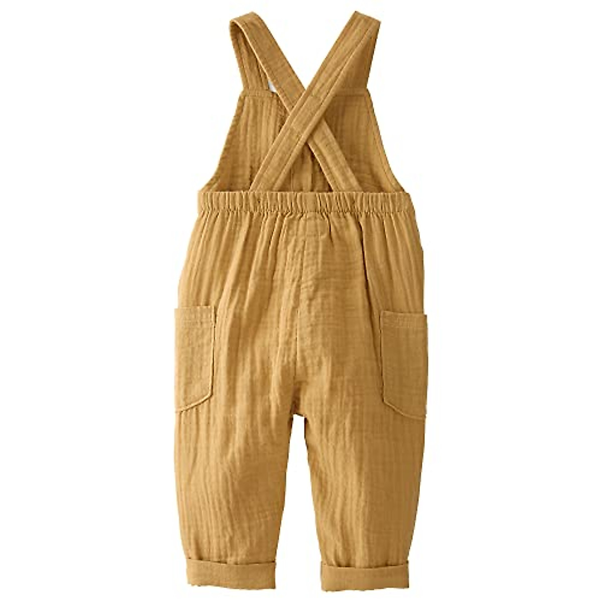 little planet by carter's Baby Organic Cotton Gauze Overall Jumpsuit, Prairie Grass, 3 Months