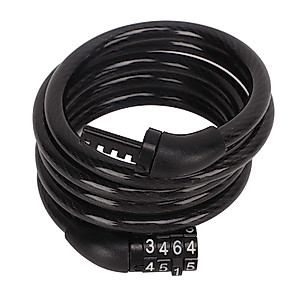 OUKENS Lock Bike Lock Cable, Bike Cable Lock Four Digit Combination Lock Anti Theft Bicycle Lock for Outdoor Equipment Scooter Motorcycle Door Gate Fence