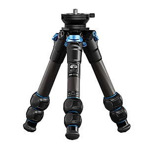 SIRUI AM223L Travel Video Tripod with Leveling Base, Mini Carbon Fiber Desktop Tripod for DSLR Camera Video Camcorder, Max Load 33lbs, Max Height 14.2"