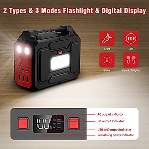 Apowking 146Wh Portable Power Bank with AC Outlet with 40W Foldable Solar Panel, Portable Laptop Charger for Camping, Home Emergency, Traveling, RV Trip