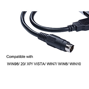 Avanexpress PLC Micrologix Cable USB Interface Compatible PLC Micrologix 1000, 1200, 1400 Series with USB-1761-CBL-PM02 8 Pin Round Aapater