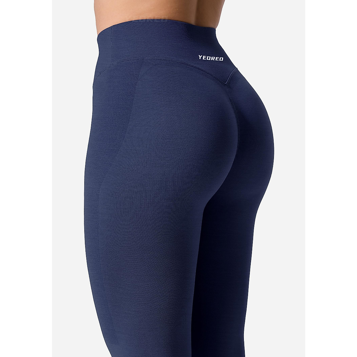 YEOREO V Waist Workout Leggings for Women Butt Lifting Scrunch Gym Leggings Amplify Seamless Yoga Pants Navy XS