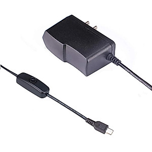 Enokay Power Supply for Raspberry Pi 2 3 b b+ 5V 2.5A Micro USB Charger Adapter with On Off Switch