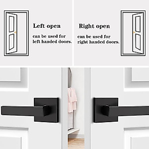 Probrico 4 Pack| Dummy Door Handles in Matte Black, Non-Turning Interior Door Levers, Heavy Duty Reversible Indoor Handles for Closet Pantry