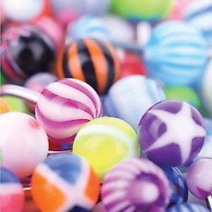 BodyJ4You 100PC Belly Button Rings Banana Barbells 14G Surgical Steel Bar Mix Color Body Jewelry