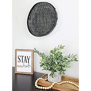 AuldHome Black Boho Wall Baskets (2-Pack); Wall Decor Baskets