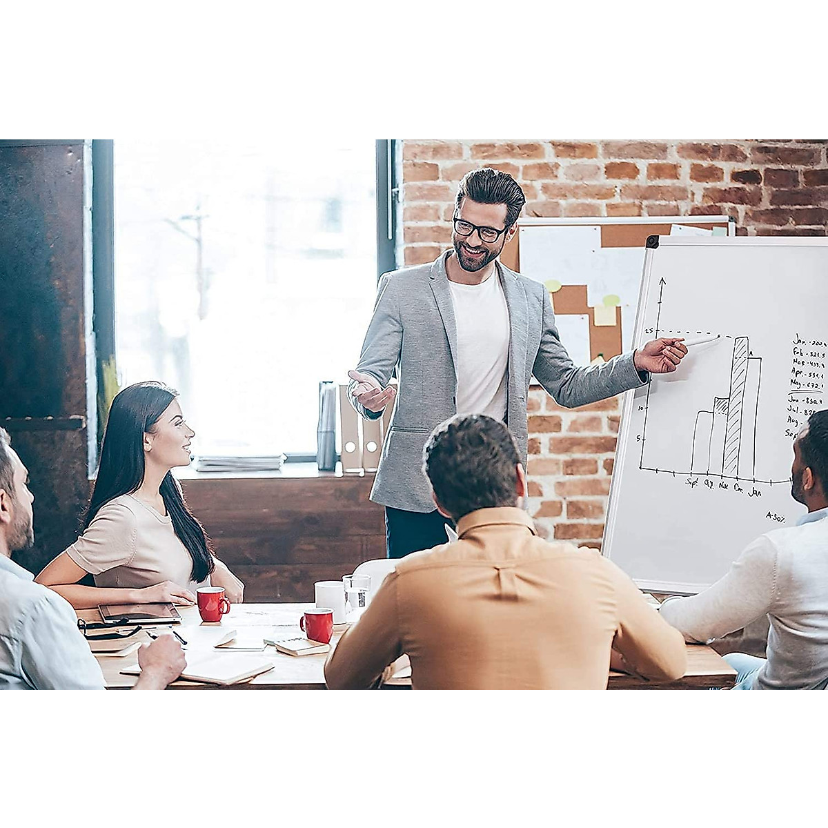 XBoard Magnetic Whiteboard 48 x 36, White Board 4 x 3, Dry Erase Board with Detachable Marker Tray