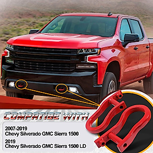 Pair of Front Tow Hooks Compatible with 2007-2019 Chevy Silverado GMC Sierra 1500 2019 Chevy Silverado GMC Sierra 1500 LD Replace OE Number 84192871